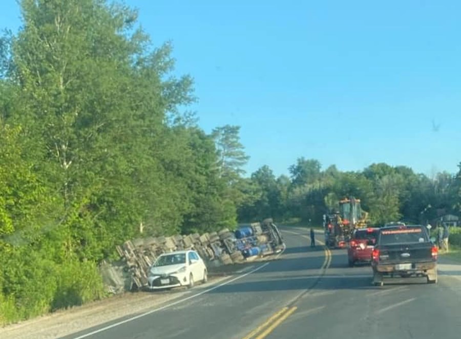 Driver Extricated After Tanker Truck Rollover In Severn Orillia News