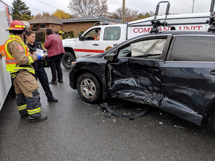 Two Vehicle Collision Sends One To Hospital 3 Photos Sault Ste